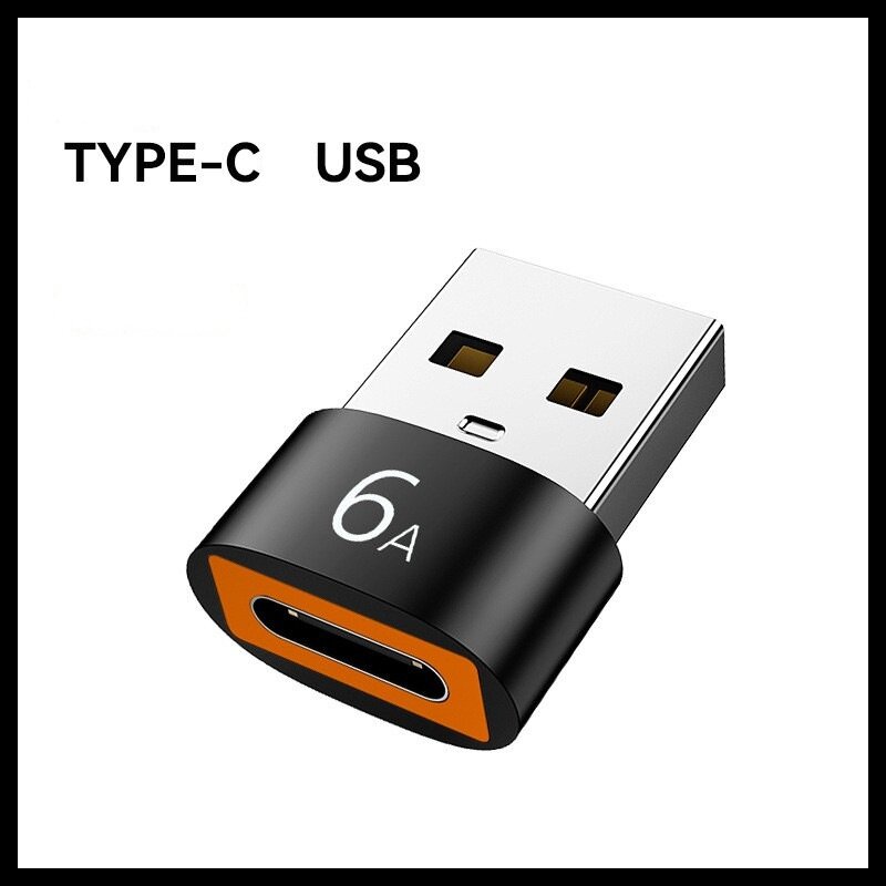 Переходник Type-C на USB 3.0 OTG 6A, адаптер тайп си на юсб для флешки, смартфона, черный