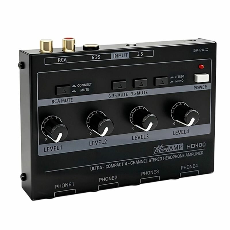 Портативный разветвитель сигнала наушников с 4-канальным усилителем для HD400-стандарт США