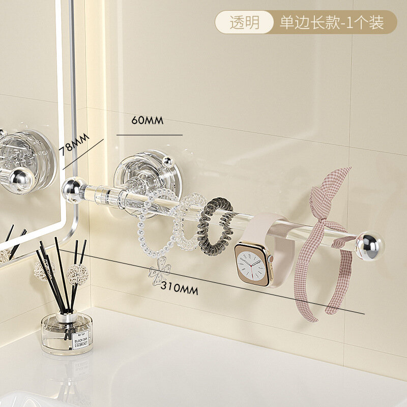 Крючок для повязки на голову с присоской, акриловая резинка для волос без сверления и эластичная полка для хранения в ванной, для умывания и в качестве ремешка на запястье.