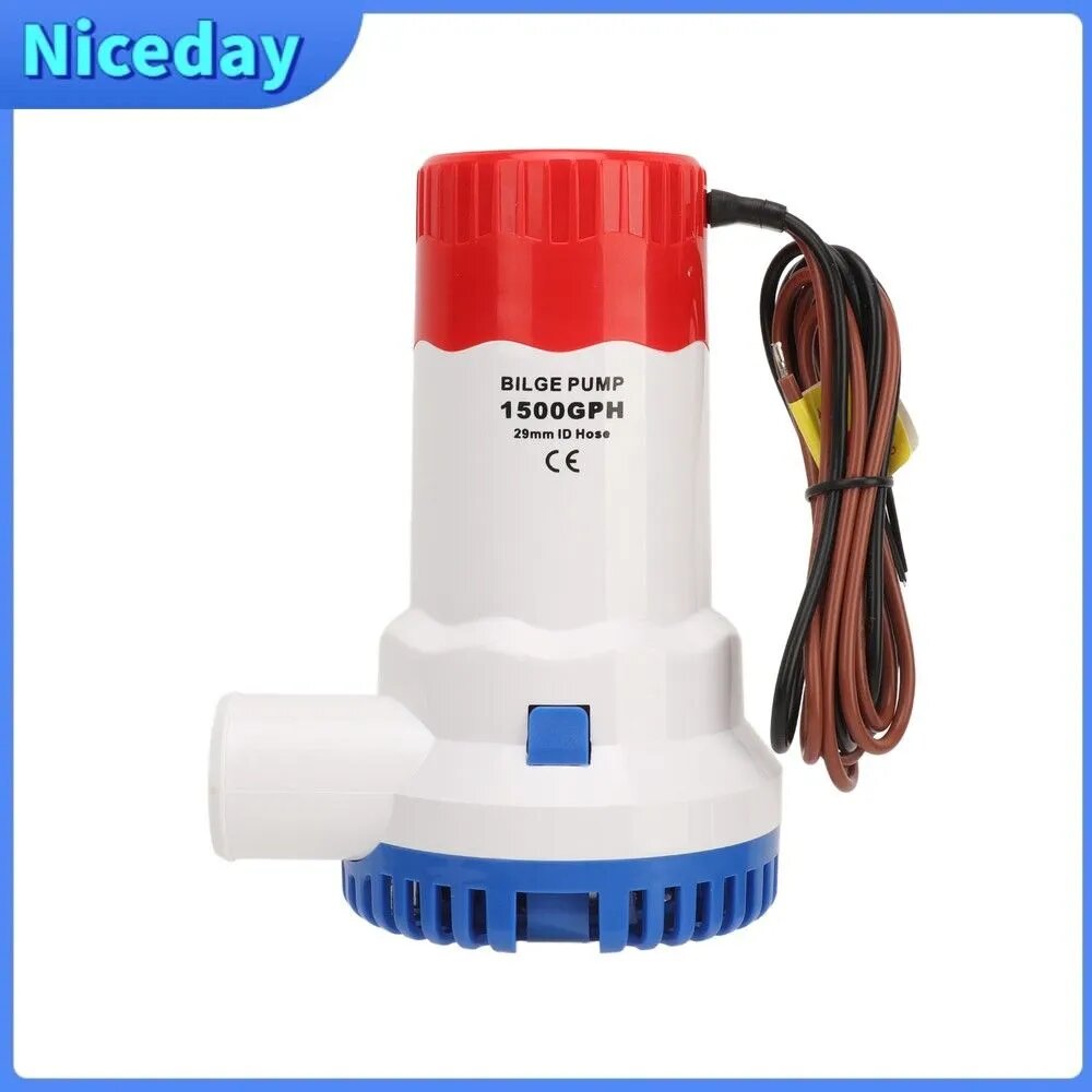 Bilge Pump 1500GPH 12V 29mm ID Hose Погружной насос для лодок и катеров — фото 1