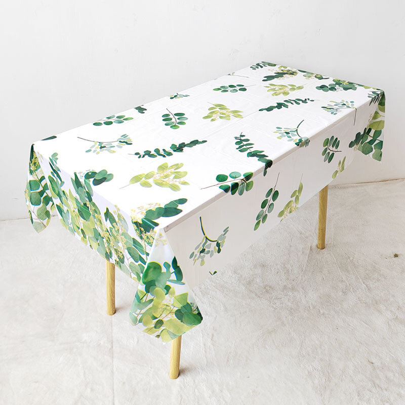 Одноразовая скатерть для детских праздников, стильный свежий принт, пластиковая водонепроницаемая скатерть для домашнего использования, квадратной формы.