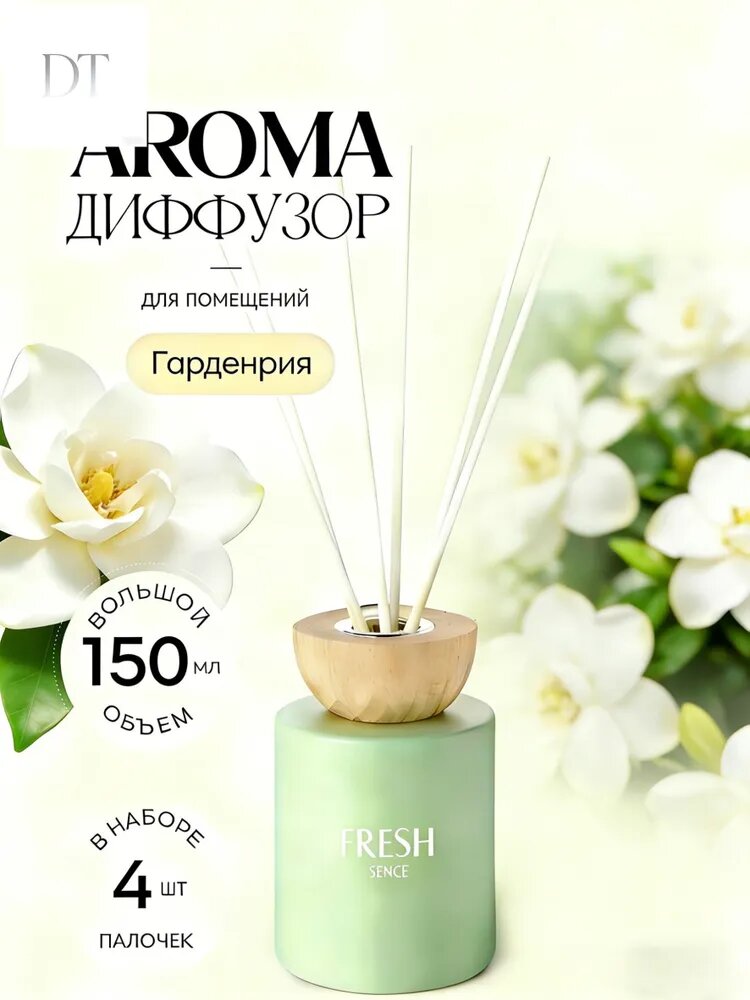 Ароматический диффузор FRESH SENCE Чай 150 мл с 4 палочками для помещений — фото 1