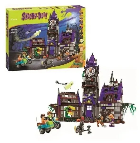 Конструктор Scooby-Doo Таинственный особняк Скуби Ду пластиковый 860 деталей 7 мини фигурок — фото 1