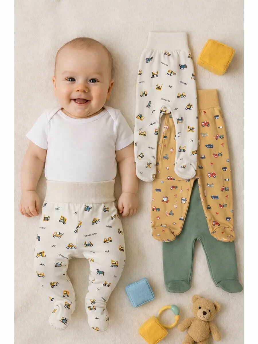 Ползунки для малышей, комплект из 3 шт.