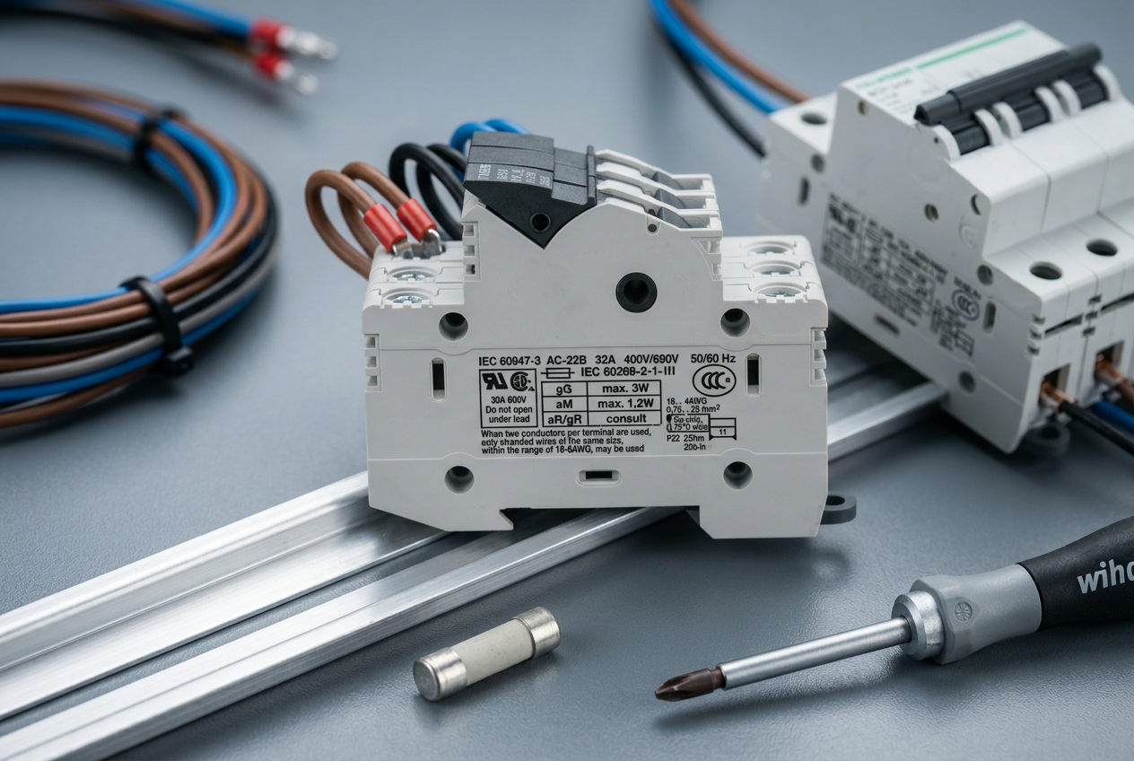 Держатель предохранителей ITALWEBER БЧ 3х38 2303038, цилиндрический, 3 полюса, 690В BCH 3x38