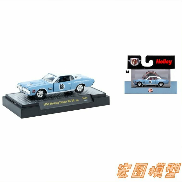 Машинка M2 Machines 1:64 1968 Mercury Cougar XR-7G 302 blue Die-cast Alloy Model Collection Toy Children Gifts