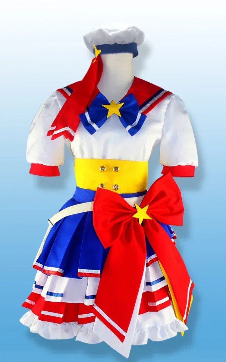 PriPara Prism Paradise Reona Uesuto Dorothy West Косплей костюм XL, Синий, Синий