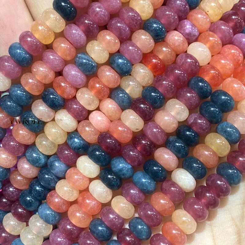 YWROLE Бусины халцедон темно-синие 5x8 мм 5x8mm 15in 72-75pcs, red orang blue 015