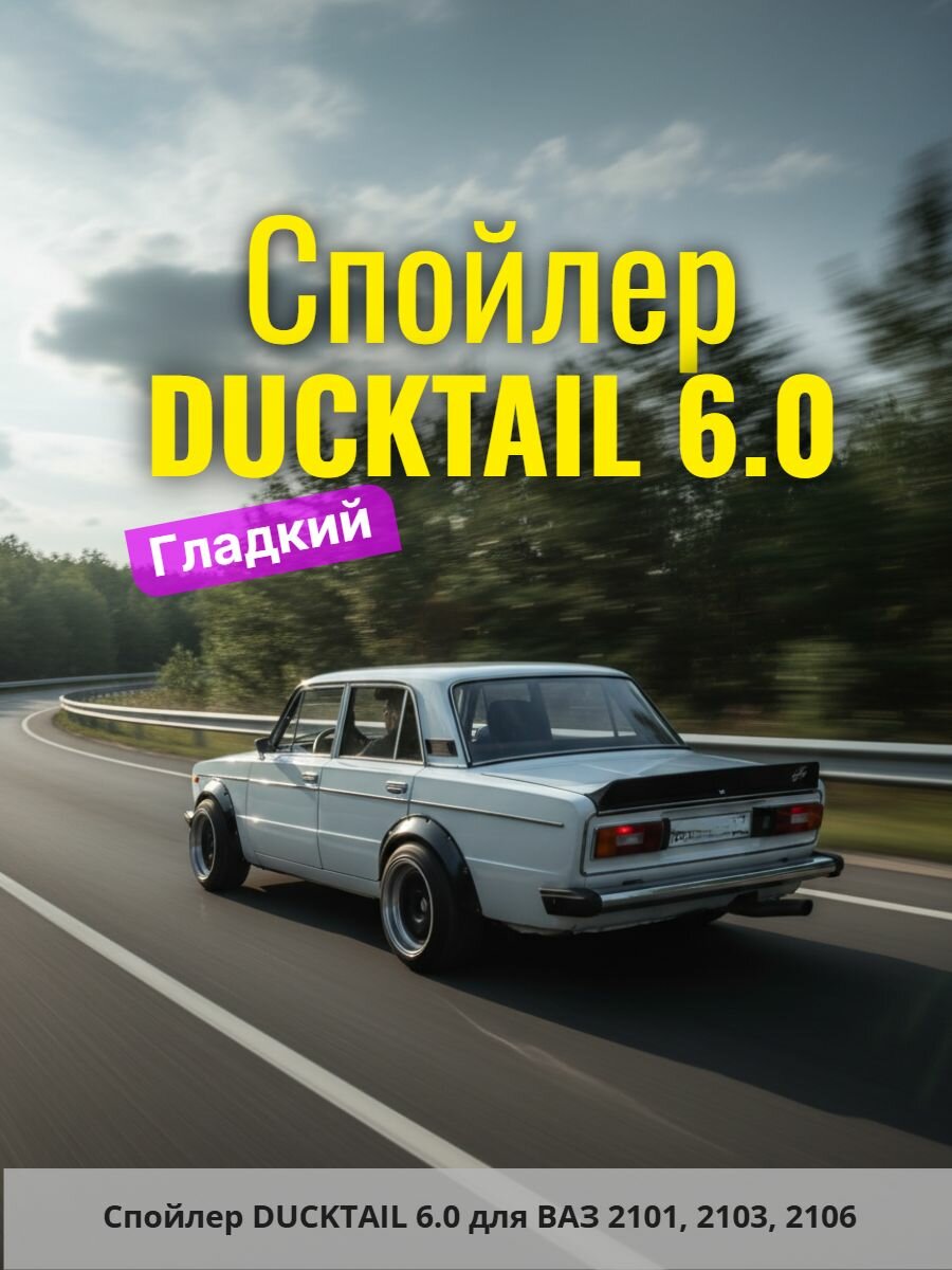 Спойлер DUCKTAIL 6.0 ВАЗ 2101/03/06 (Утиный хвост), гладкий пластик