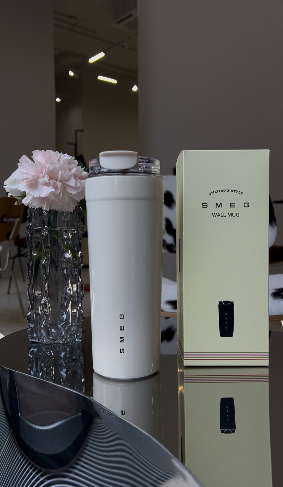 Термокружка "Smeg", нержавеющая сталь, бежевая, 550мл, подходит для посудомойки