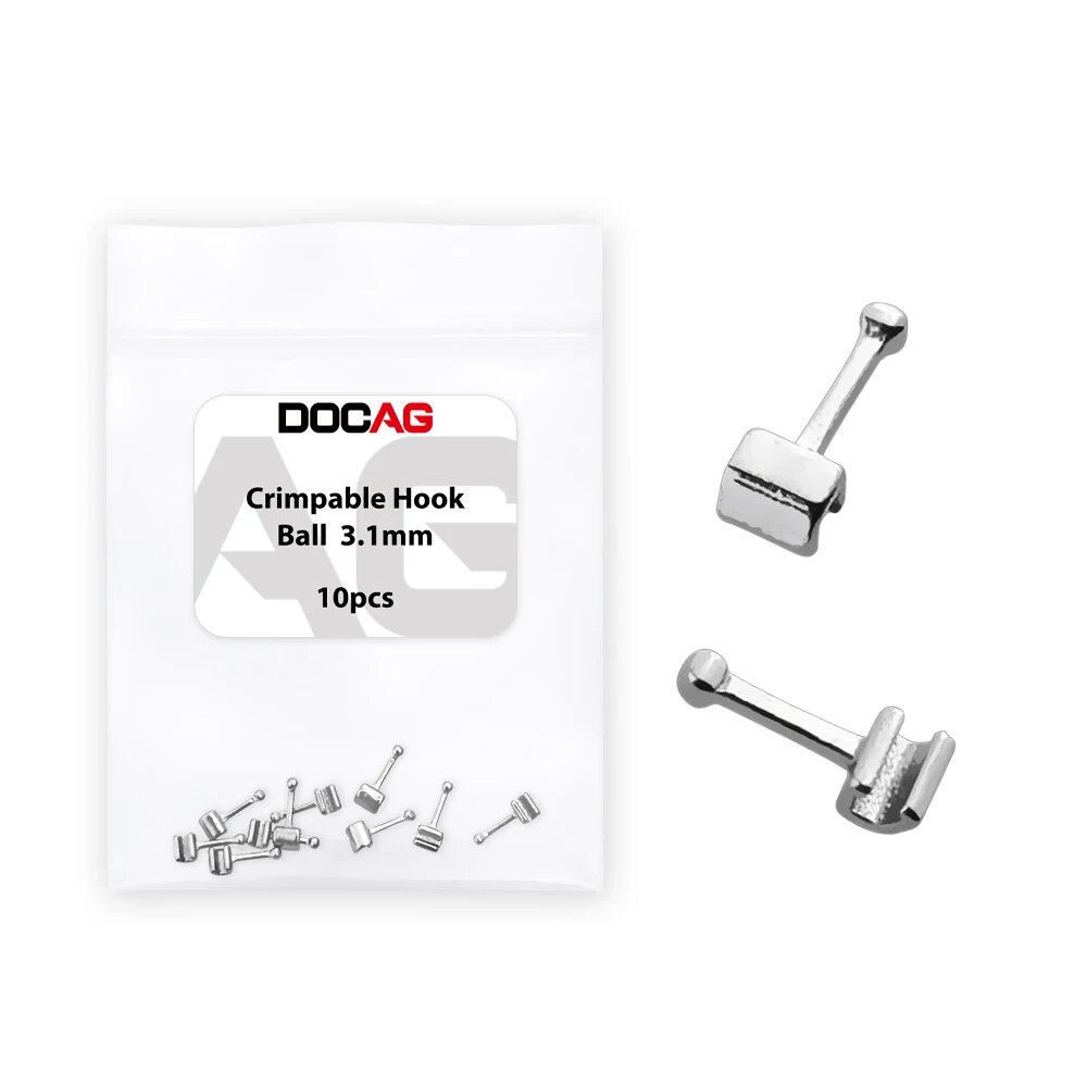 Ортодонтические крючки DOCAG T&Ball, нержавеющая сталь, 2.1-7.0 мм, 10 шт.