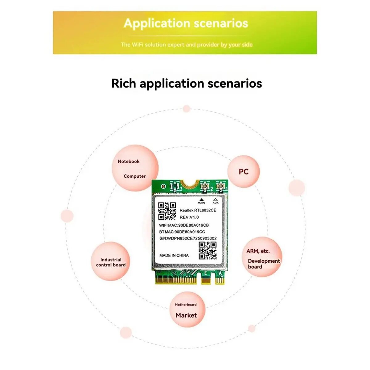 Wi-Fi 6E сетевая карта Realtek 8852CE Bluetooth 5.3