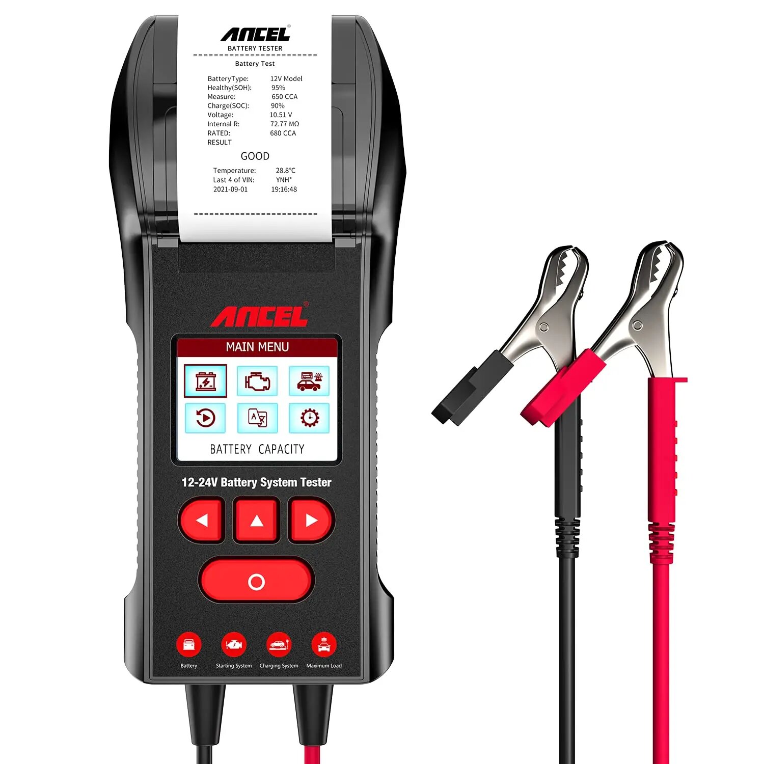 ANCEL BST600 12 В/24 В тестер автомобильного аккумулятора 100-2000 CCA тестер нагрузки аккумулятора автоматический анализатор системы тестовый инструмент для грузовика/автомобиля/мотоцикла