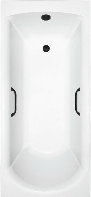 Ванна из литьевого мрамора Delice Astra 150х70 см, пристенная, с черными ручками