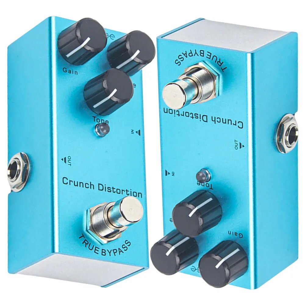 Гитарный эффект-процессор Crunch Distortion с истинным байпасом и алюминиевым корпусом