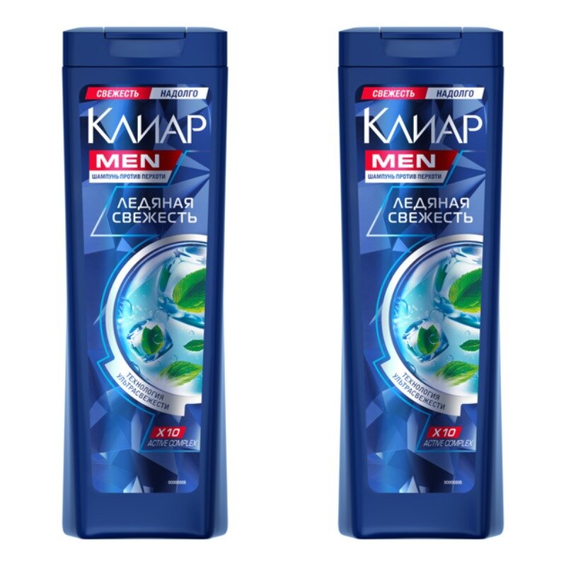 Клиар Шампунь Men Ледяная свежесть с ментолом, 400 мл, 2 уп
