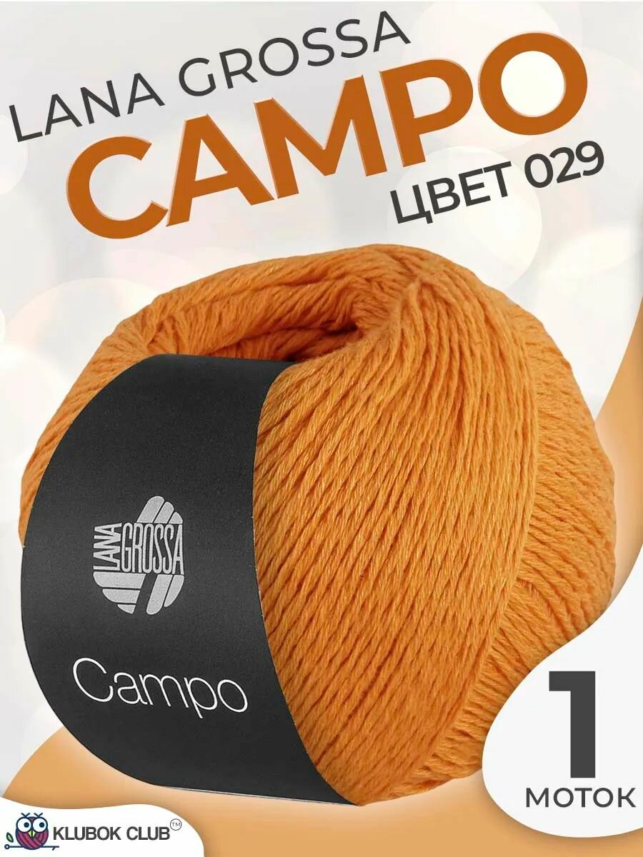 Пряжа для вязания Lana Grossa Campo хлопково-вискозная цвет 029, 1 моток