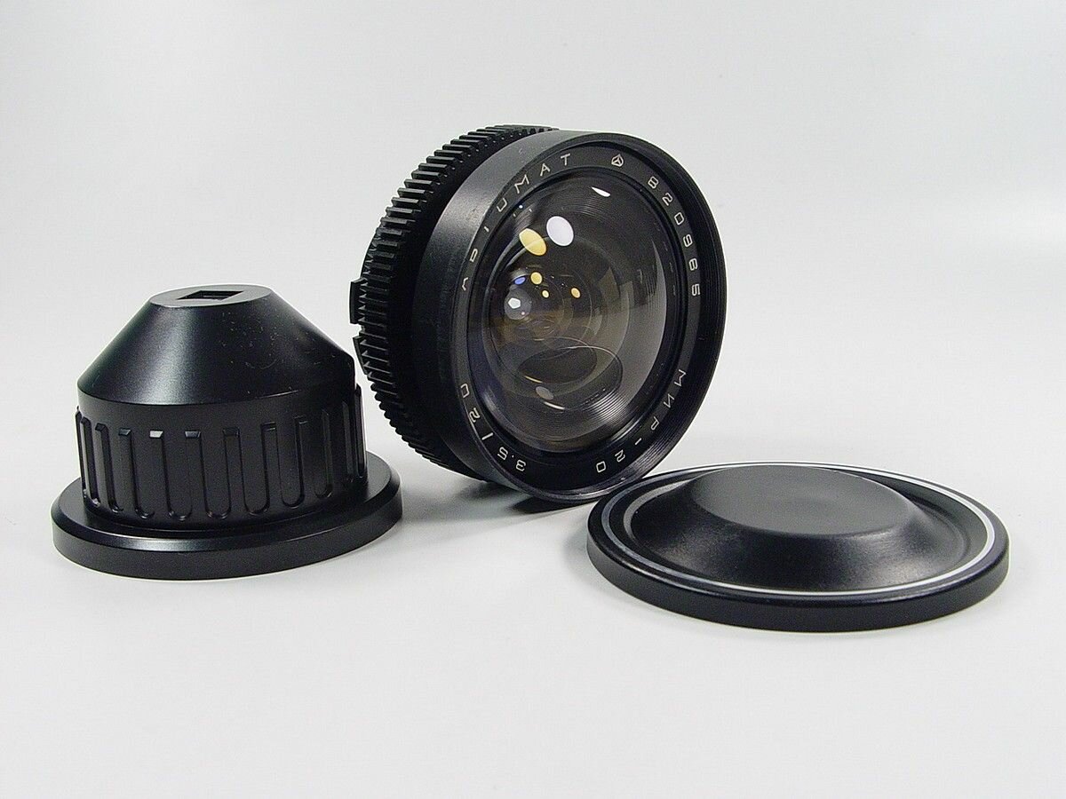 Объектив широкоугольный Мир-20 А f/3.5 20mm PL mount Arriflex RED. Кольцо follow focus и байонет IronGlass.