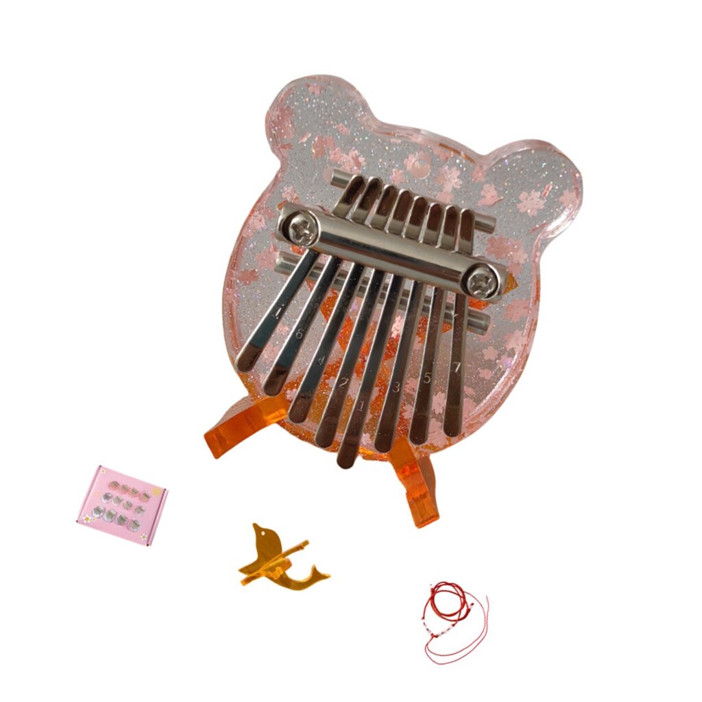 Пианино для больших пальцев с 8 клавишами Портативное акриловое Калимба-пианино для начинающих Клавишный инструмент Подарки для взрослых Начинающих