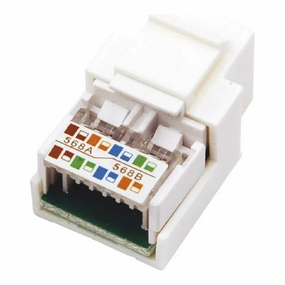 Rexant Разъемы, Проходные адаптеры, Вставки 03 - 1011 Модуль Keystone Jack RJ - 45 8P8C , UTP, CAT 5e, тип 180 градусов, белый