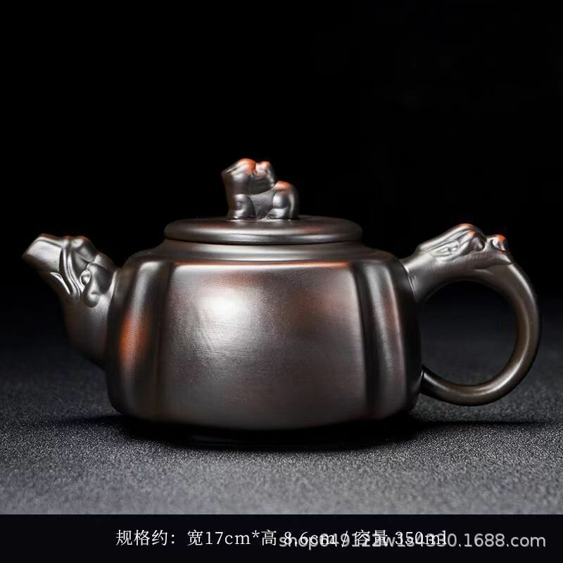 Новый чайник из фиолетовой глины для домашнего использования, чайник Сиши, чайник с изображением благоприятного слона, рельефная фиолетовая глина, полуручная работа, чайный сервиз для кунг-фу, подарочный товар.