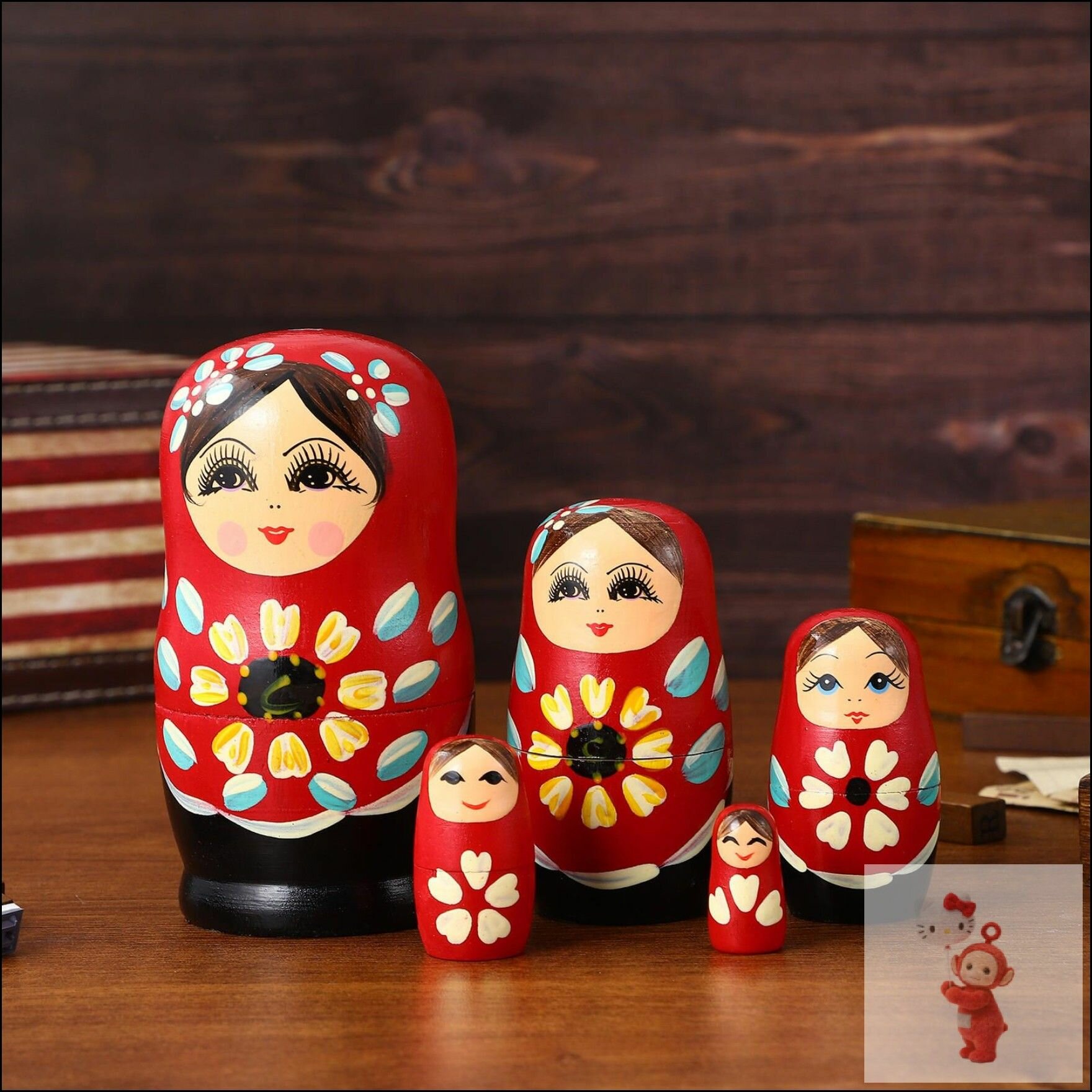 Русские Матрёшки Деревянные Стеклянные Разноцветные Для Учебы И Декора 5 Штук