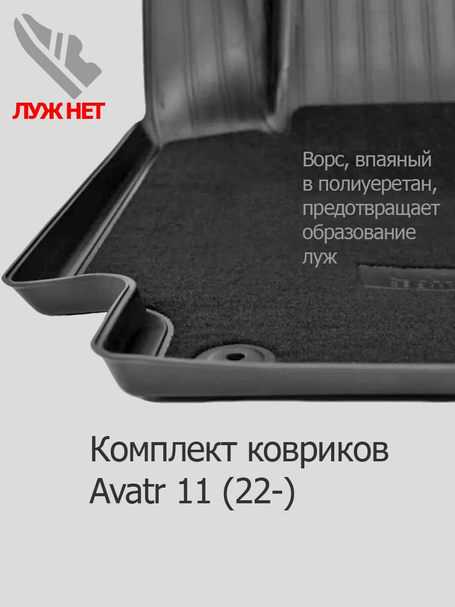 Комбинированные 3D коврики Unidec в салон на Avatr 11 (2022-)