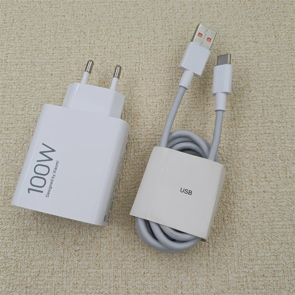 Зарядное устройство Xiaomi 100W EU, кабель USB-C 1MЗарядное устройство Xiaomi 100W EU, кабель USB-C 1M