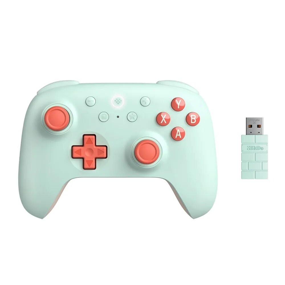 Прочный. Игровой контроллер 8BitDo для ПК Steam Deck Raspberry Pi оранжевозеленый