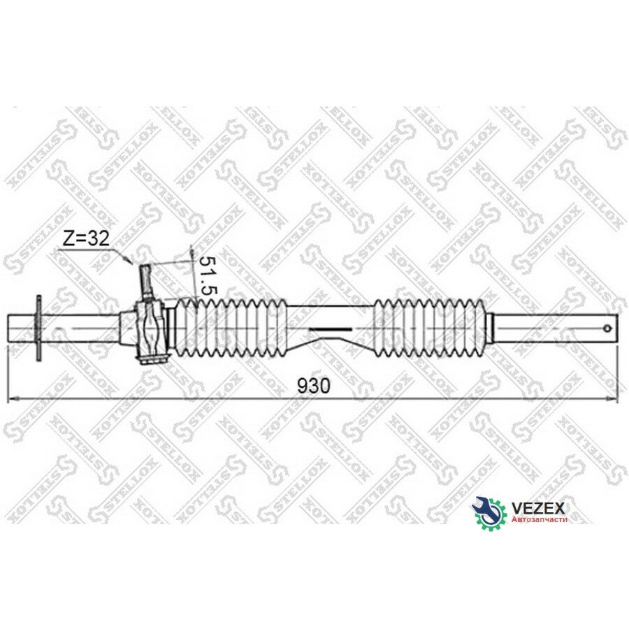 STELLOX 0035008SX рейка рулевая механическая! без рулевых тяг, 443419063B\ Audi 100/200 all <89