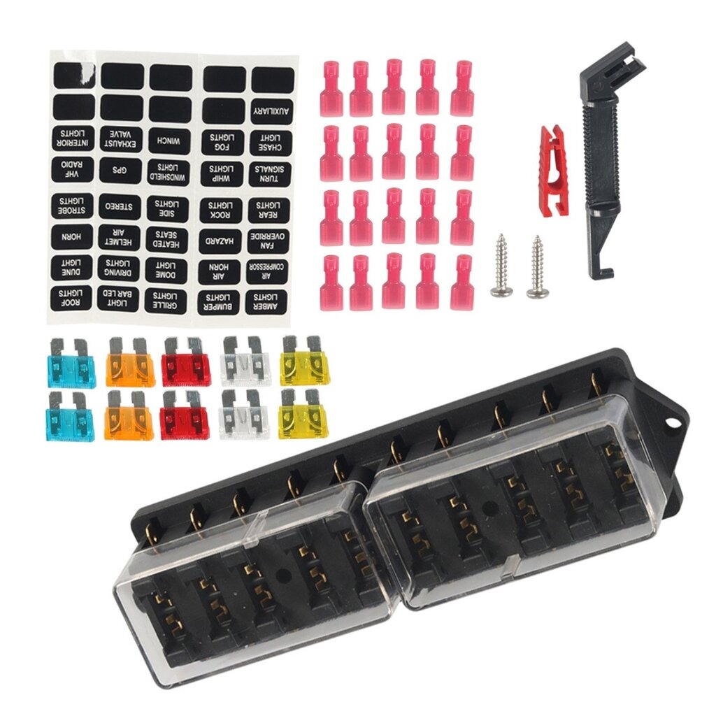 Коробка Предохранителей с 4-12 Ходами для Стандартного Блока Держателя Предохранителей 32V 20A Автомобильные Лодки