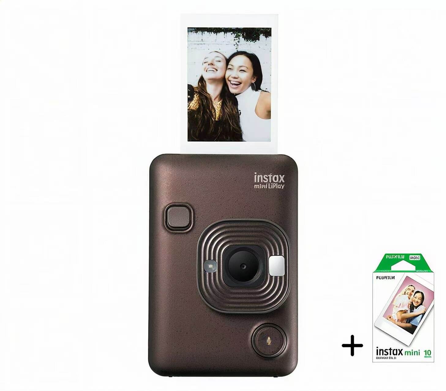 Фотоаппарат моментальной печати Fujifilm Instax Mini LiPlay, （В комплекте 10 листов фотобумаги）Коричневый