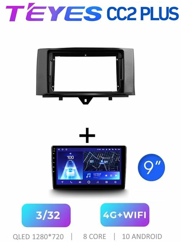 Магнитола 9" Teyes CC2 Plus 3/32 Gb для Mercedes Benz Smart Fortwo 2 2010-2015 F1