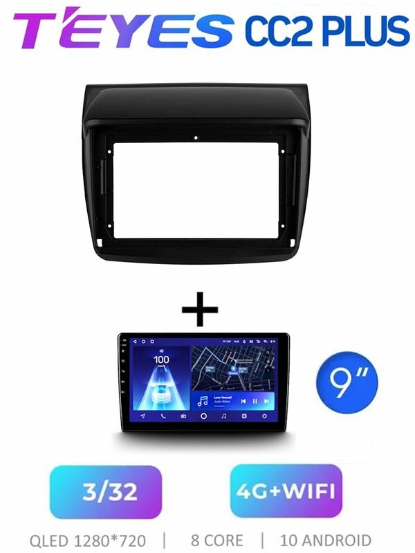 Магнитола 9" Teyes CC2 Plus 3/32 Gb для Mitsubishi Pajero Sport 2 L200 Triton 2008-2016