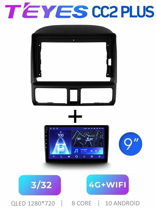 Магнитола 9" Teyes CC2 Plus 3/32 Gb для Honda CR-V 2 CRV 2001-2006