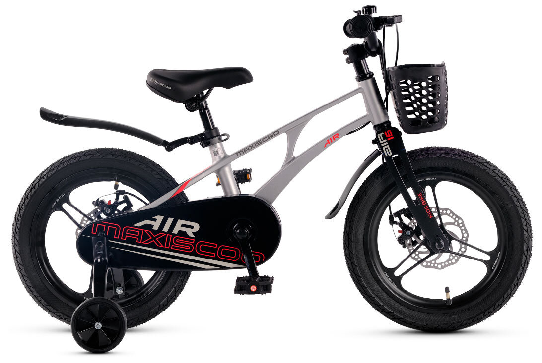 Детский велосипед Maxiscoo Air Pro 16' (2025) 16 Серый (100-120 см)