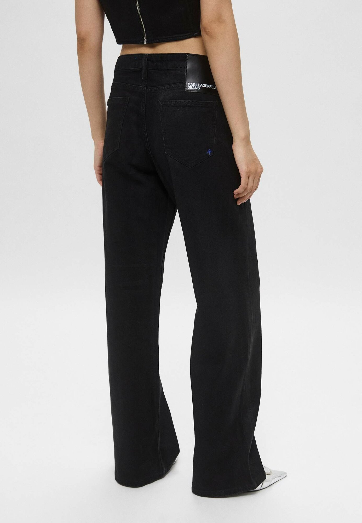Джинсы широкие KARL LAGERFELD JEANS, размер 28/30, черный — фото 1