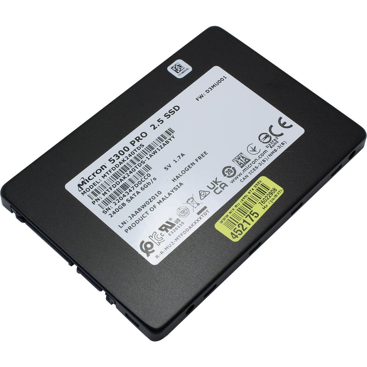 SSD 240 Gb SATA 6Gb/s Micron 5300 PRO 2.5" 3D TLC