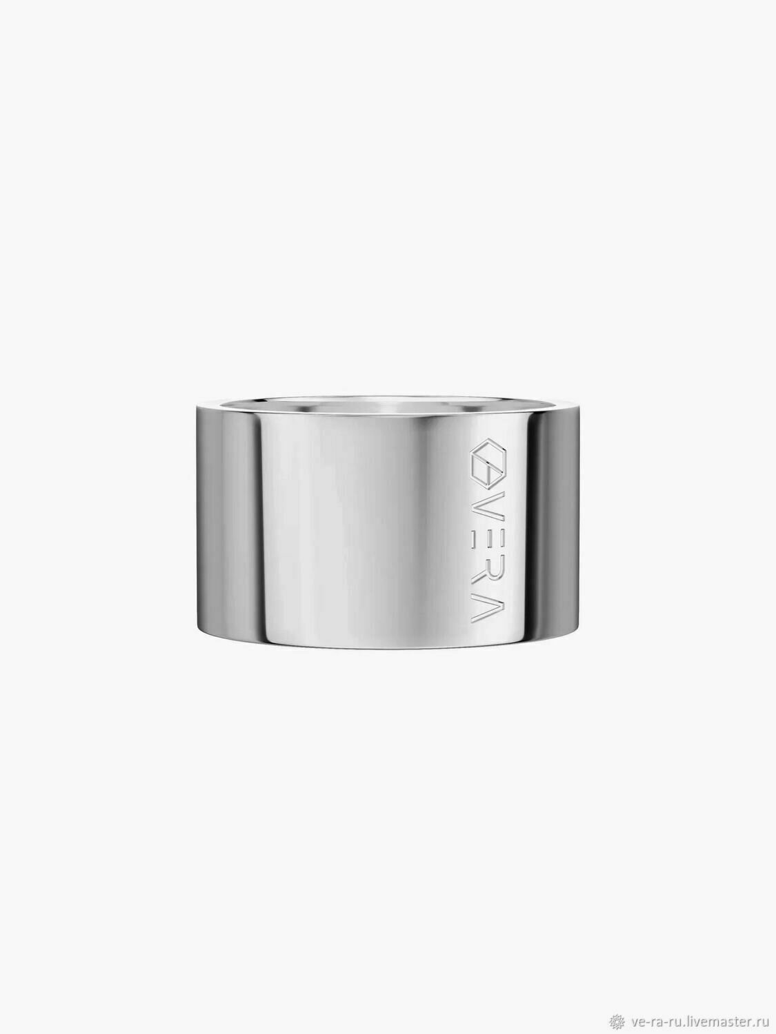 Кольцо на фалангу, широкое VERA, серебро, 925 проба, родирование