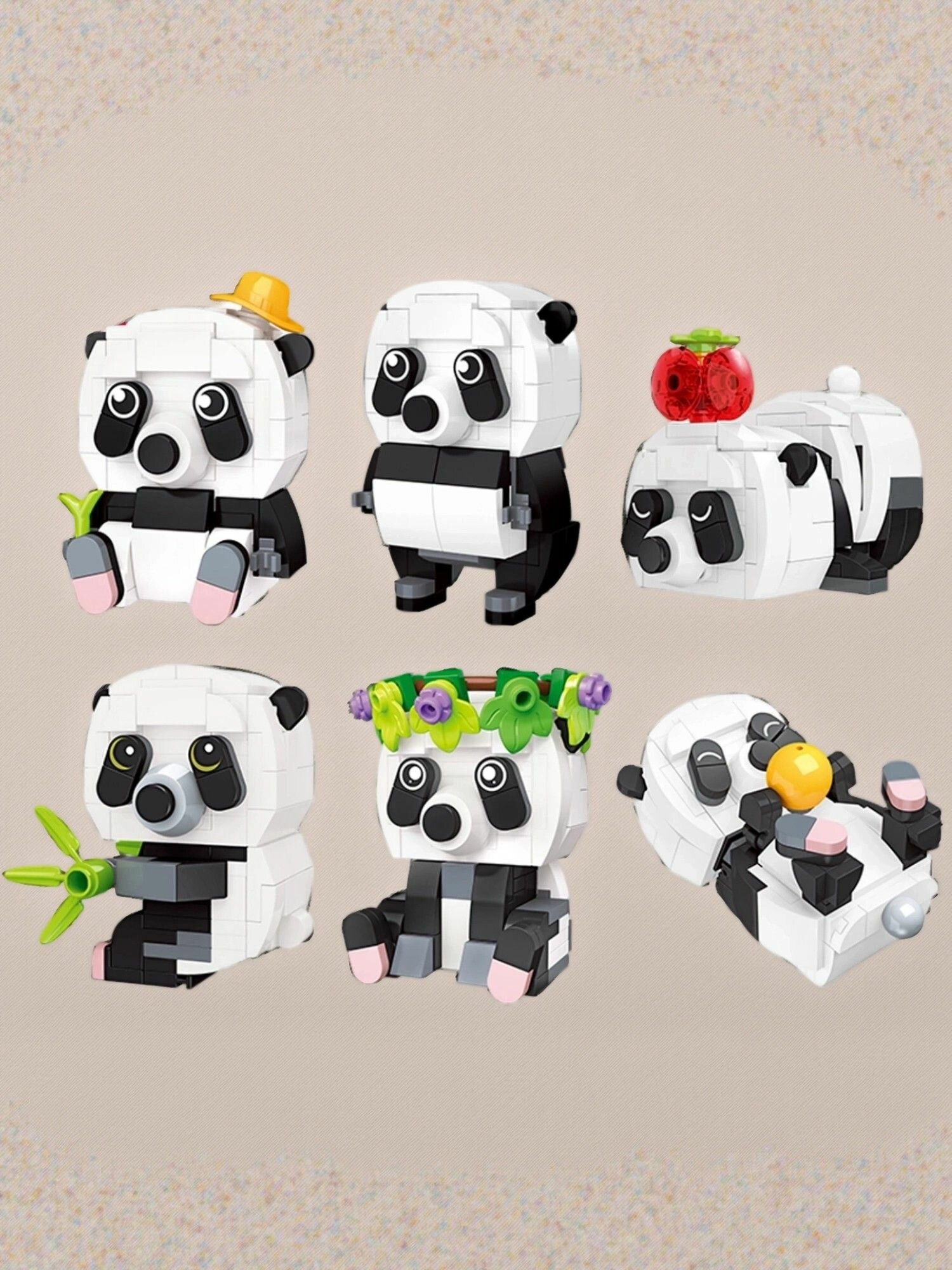 Конструктор JIE STAR Pandas Daily Life: Милые панды 1шт