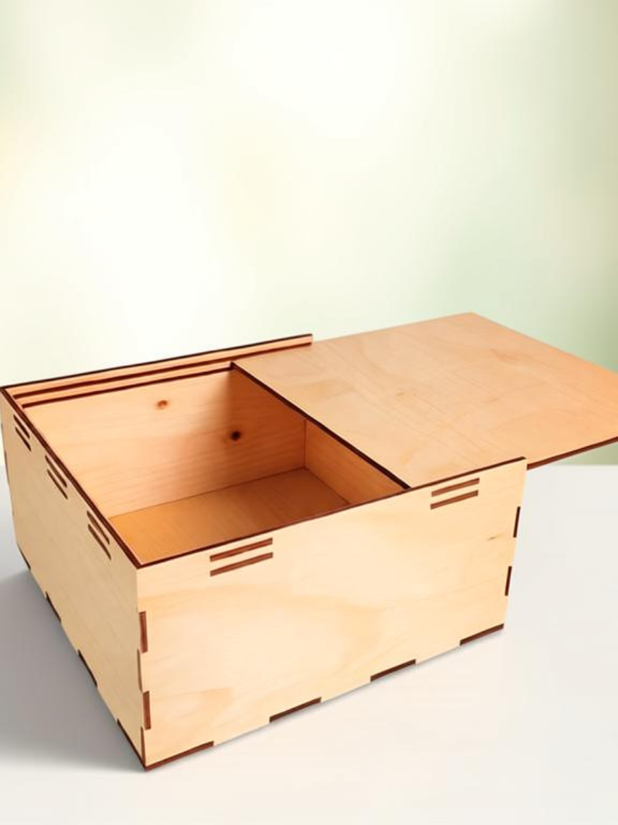 Коробка деревянная упаковочная для подарка, хранения, ЭКО, береза с выдвижной крышкой