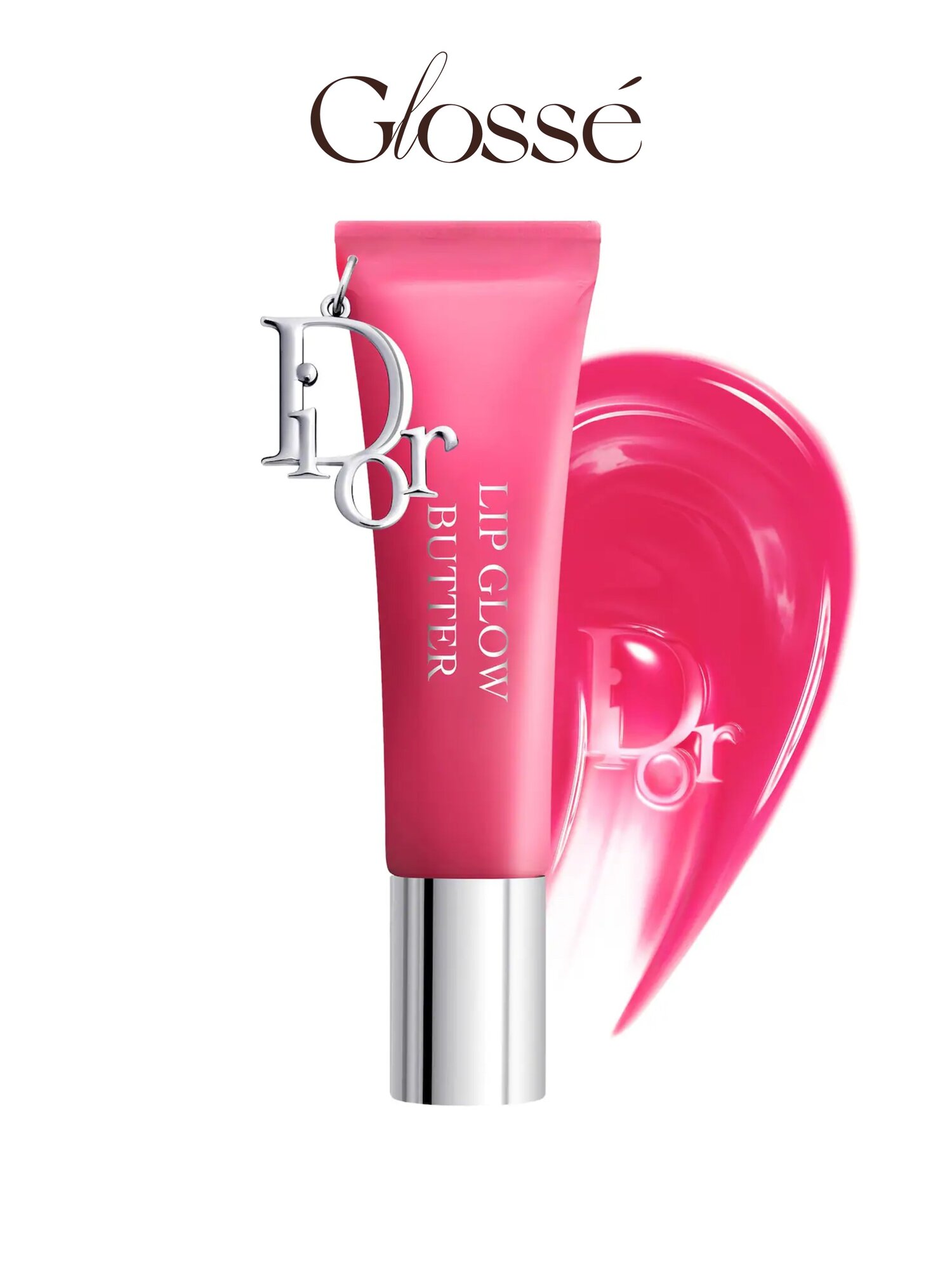 Блеск для губ с брелком DIOR Lip Glow Butter Hydrating Gloss Balm 105 LYCHEE, 10 мл.