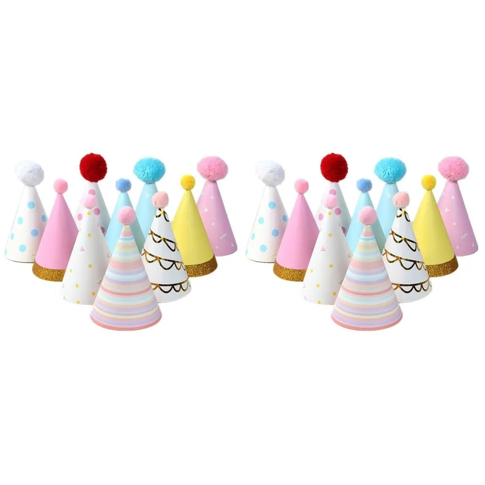 Набор детских колпаков для праздника с золотым узором, 20 шт, бумажные, для фотосессии