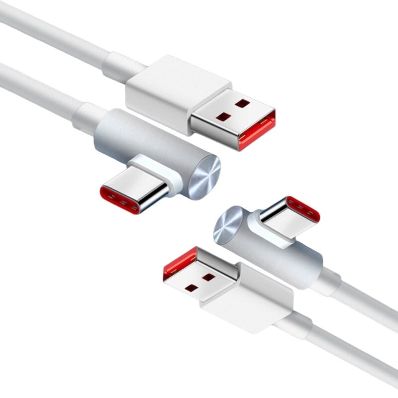 2шт USB Type C Кабель Для Быстрой Зарядки Мобильного Телефона Планшета 120 Вт 90 Градусов 200 см Передача Данных Зарядный Удлинитель