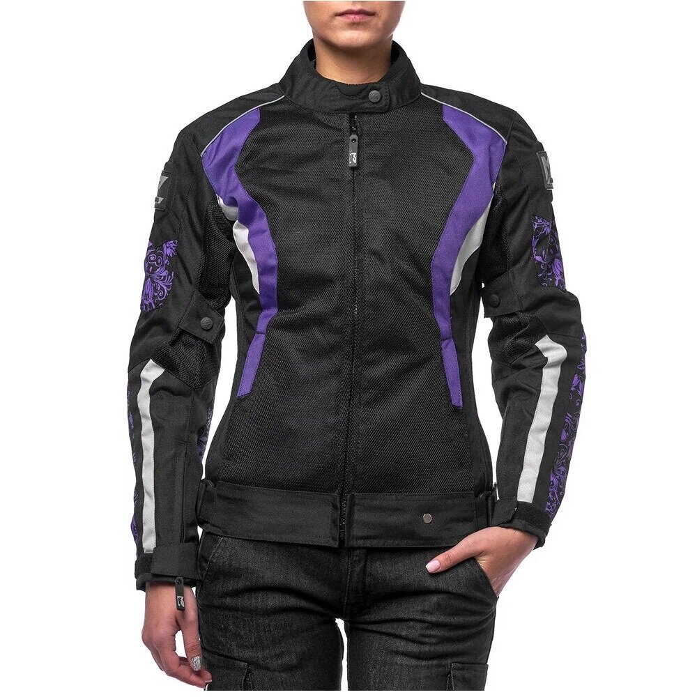 Мотокуртка Moteq Roxy женская purple. XXS. Черный-фиолетовый