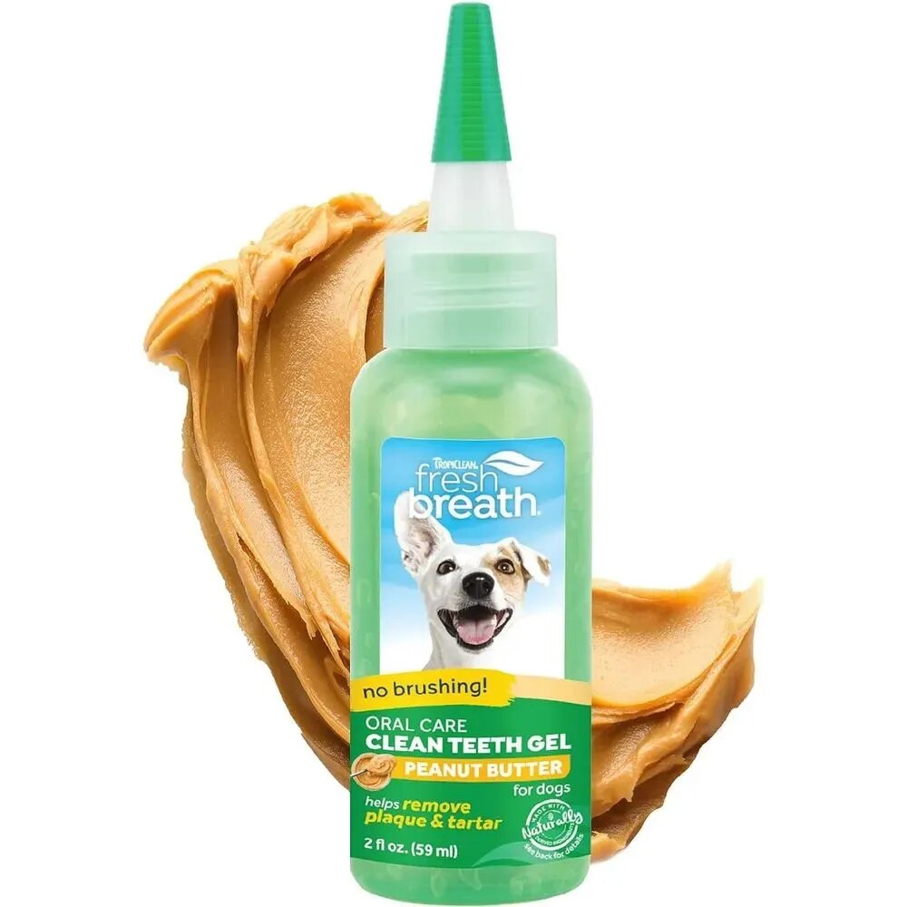 TropiClean Fresh Breath Peanut Butter для собак, гель для чистки зубов 59 мл