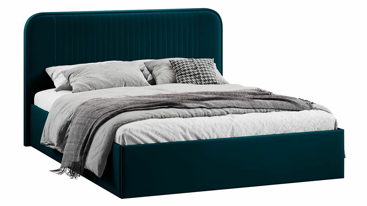 Кровать с ПМ Тиффани Тип 1 с заглушиной Велюр Confetti Izumrud