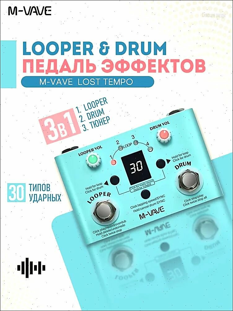 Циклическая запись драм-машины, эффектор, потеря темпа, регулируемая скорость