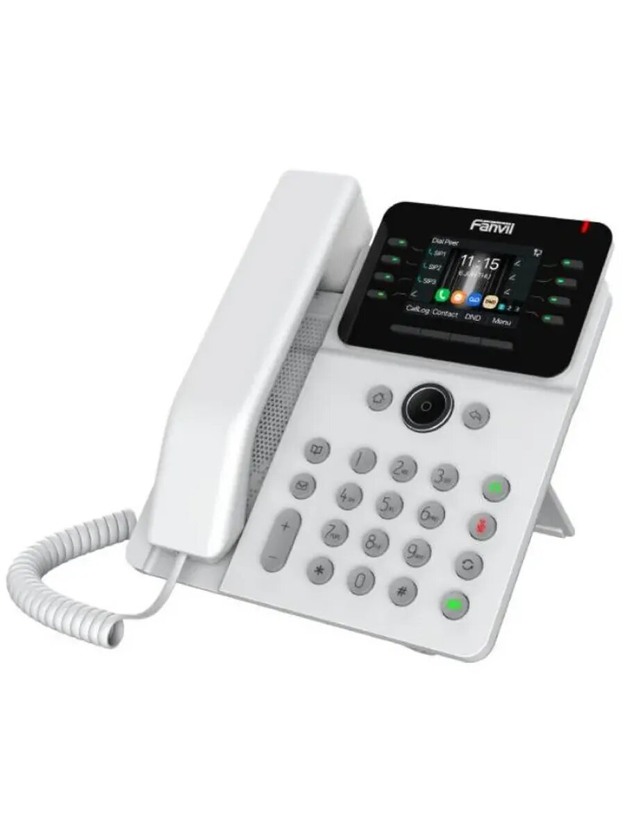 Телефон VoiceIP Fanvil V62G White 2 гигабитных порта, 12 SIP линий, 21 DDS клавиша, цветной дисплей 2,8", белый, POE, БП