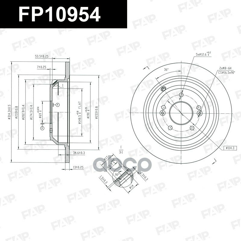 Диск тормозной HYUNDAI GENESIS (DH) FAP арт. FP10954